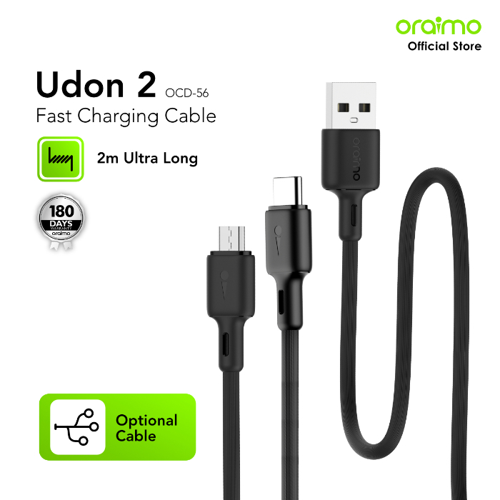 Jual oraimo Kabel Data Micro USB 2 Meter Kabel Data Android OCD-56 ...