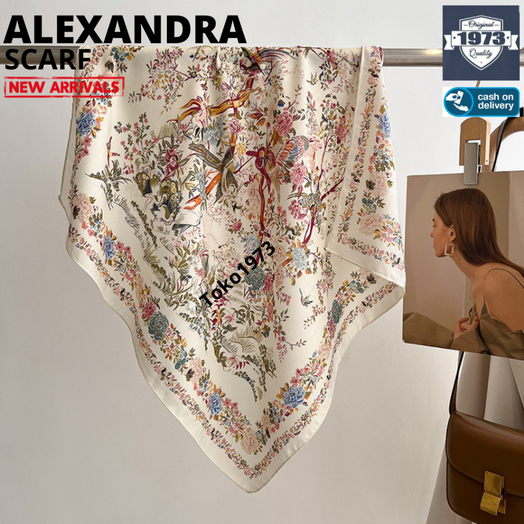 Jual ALEXANDRA 70x70cm Korean syal scarf leher scarf tas neck scarf ...