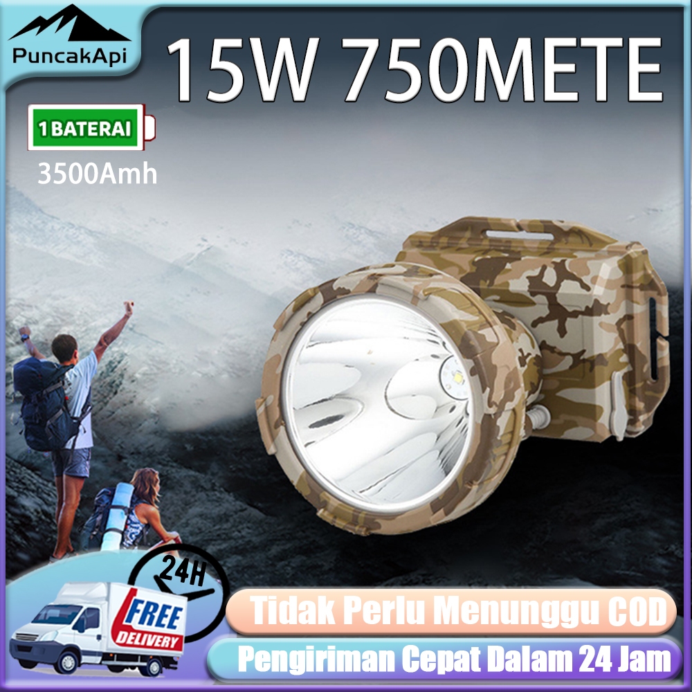 Jual Puncakapi Headlamp Senter Kepala Cas Senter Super Terang DONY MS 305 15 WATT 15W QLED LED ...