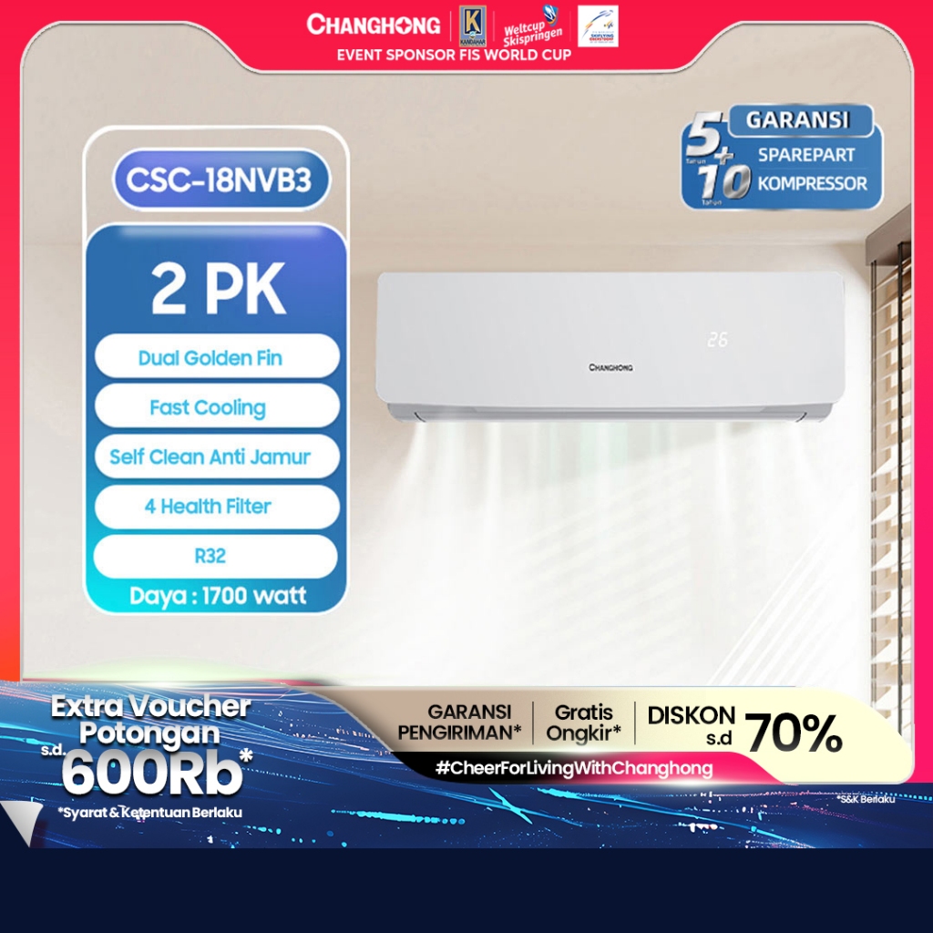 Jual Changhong AC Split 2 PK STANDARD R32 - CSC-18NVB3 [INDOOR ...