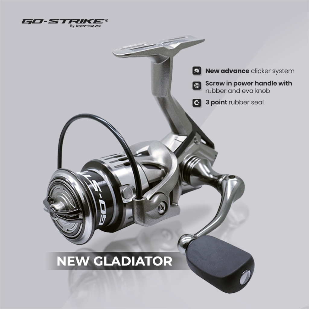 Jual Reel Versus Gladiator S Power Handle and CNC Aluminium Handle 6 BB ...