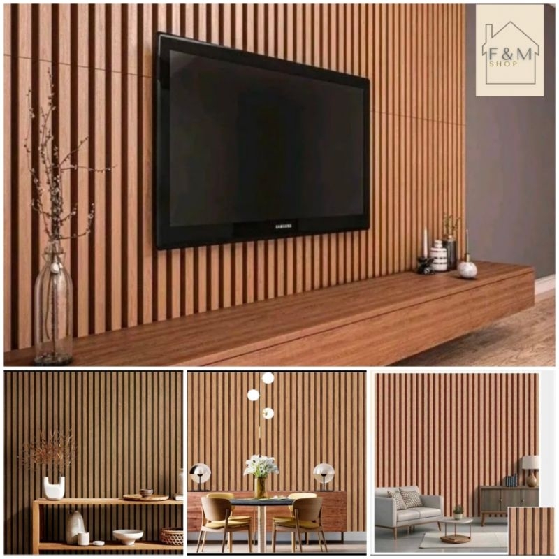 Jual Wallpaper dinding Wallstiker Motif Woodpanel Ukuran 10meter x 45cm ...