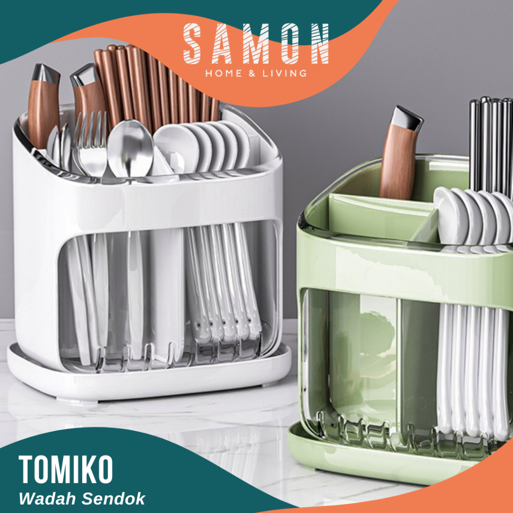 Jual SAMON - TOMIKO Rak Sendok Garpu Aesthetic Tempat Sendok Modern ...