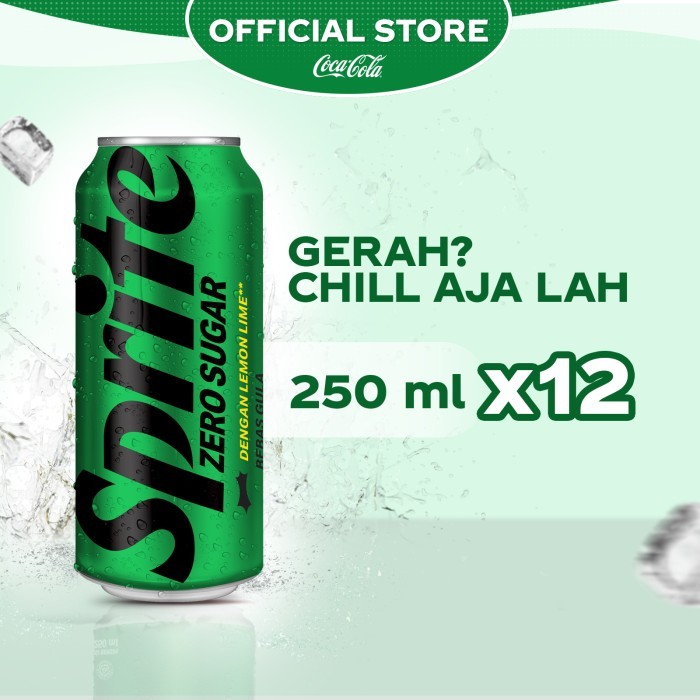 Jual Sprite Zero Lemon Lime Minuman Soda - Kaleng 250ml x 12 pcs ...