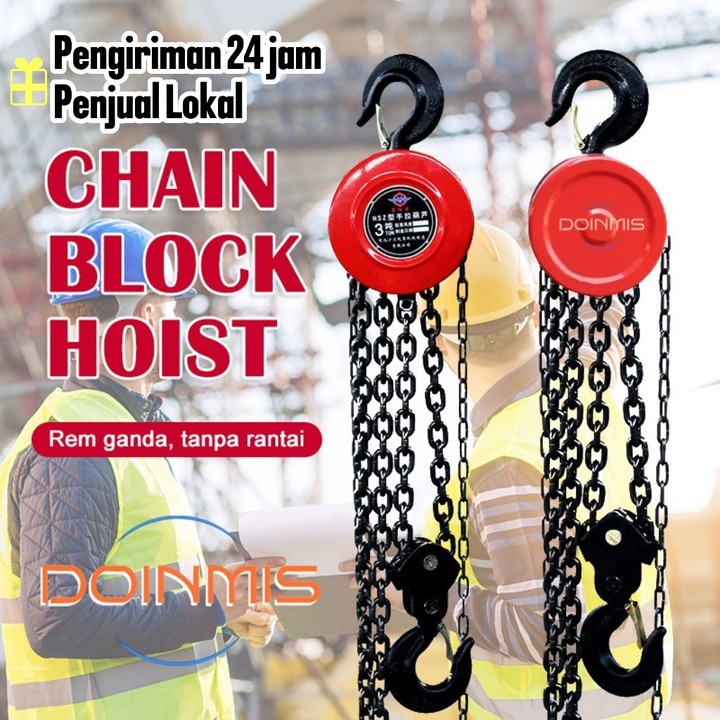 Jual ⚡Ready⚡Chain Block Hoist Katrol Alat Angkut Barang 1 ton 2 tons 3meter 6meter | Shopee ...