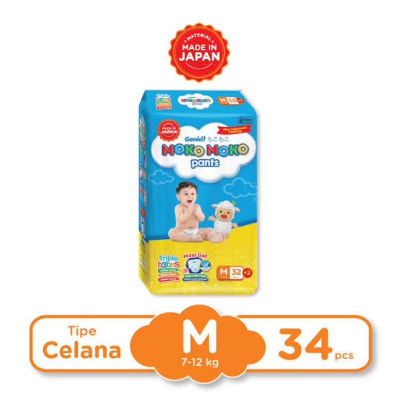 Jual Genki Moko Moko M32 /M32+2 Popok Triple Bebas 32/34pcs tipe Celana ...