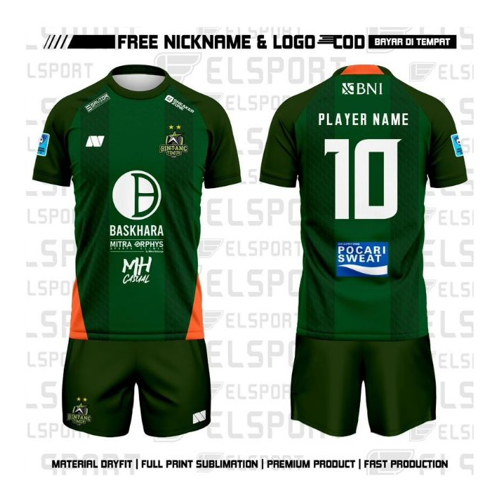 Jual JERSEY FUTSAL BINTANG TIMUR SBY TERBARU GRATIS NAMA DAN LOGO FULL ...