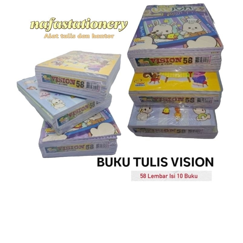 Jual Buku Tulis VISION 58 Lembar Pak Isi 10 Buku | Shopee Indonesia