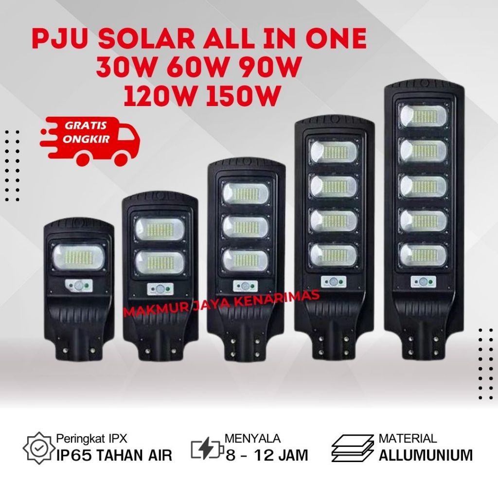 Jual LAMPU JALAN PJU 30W 60W 90W 120W 150W WATT LED SOLAR/ PJU SOLAR ...