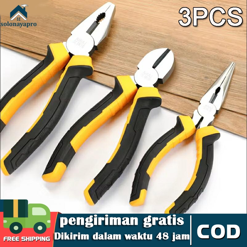 Jual Tang kombinasi tang lancip tang kawat tang potong6 8 inch 55# steel+pvc handle/tang set ...