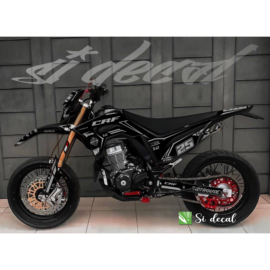 Jual decal silver abu hitam stiker crf 150L full body desain custom ...