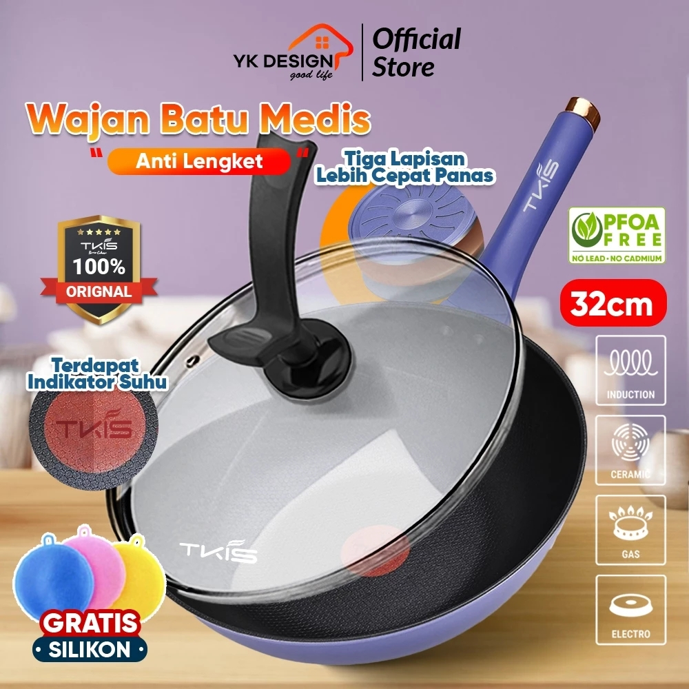 Jual TKIS Paket Combo Set Frypan 32 CM Wajan Anti Lengket Premium Bahan ...