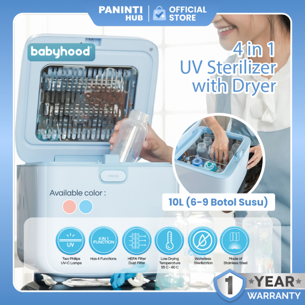 Jual Babyhood UV Sterillizer 10L with Dual Lamp Philips UV-C Sterilizer and Dryer / Steril ...