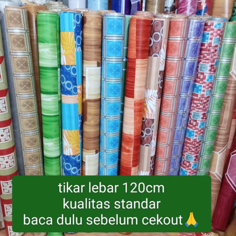 Jual TIKAR LANTAI/KARPET PELASTIK/TAPLAK MEJA/LARPET VINYL LEBAR 1.2M ...