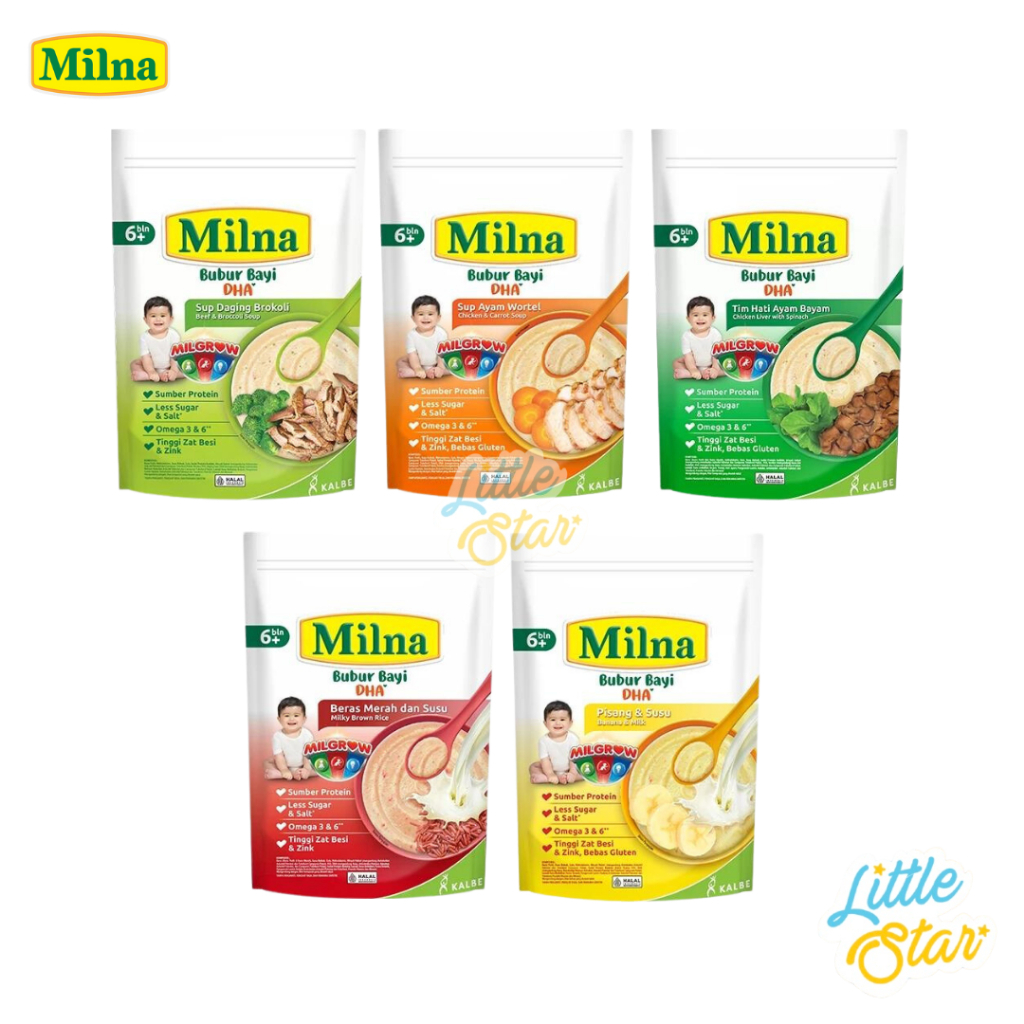 Jual Milna Bubur Reguler 6+ 120 Gr Makanan Mpasi Bayi Newborn Baby Food ...