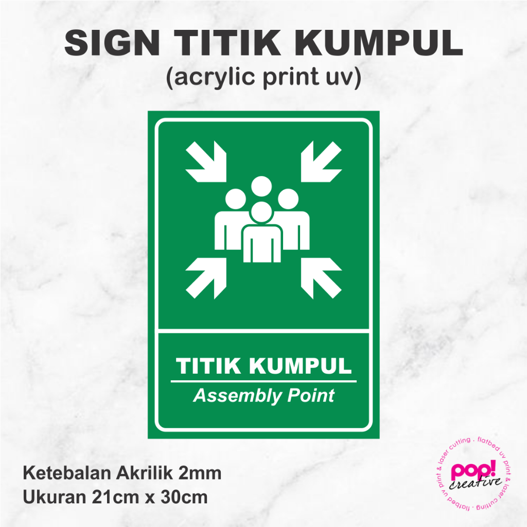 Jual Sign Board Titik Kumpul Akrilik Print UV | Shopee Indonesia