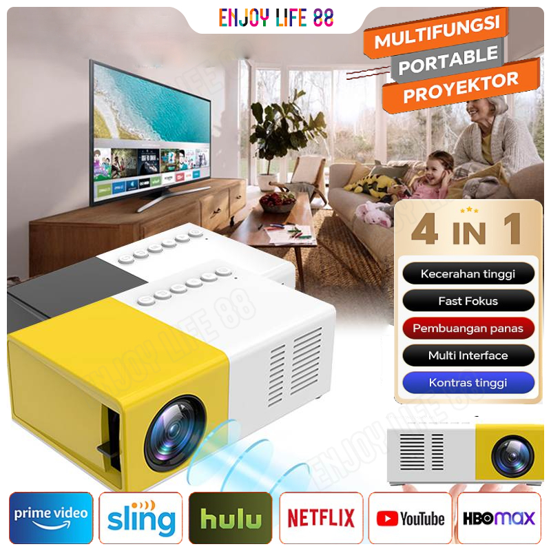 Jual [Garansi 1 Tahun] Mini Proyektor YG300 Proyektor LED 1080 P ...