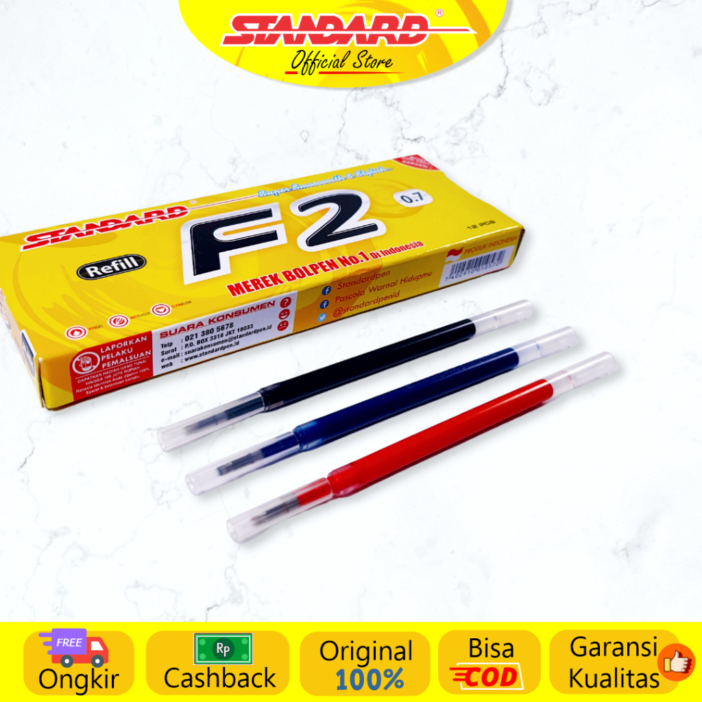 Jual Standard - Refill Pulpen F2 0.7 ( Isi Pulpen / Pena / Ballpoint ...