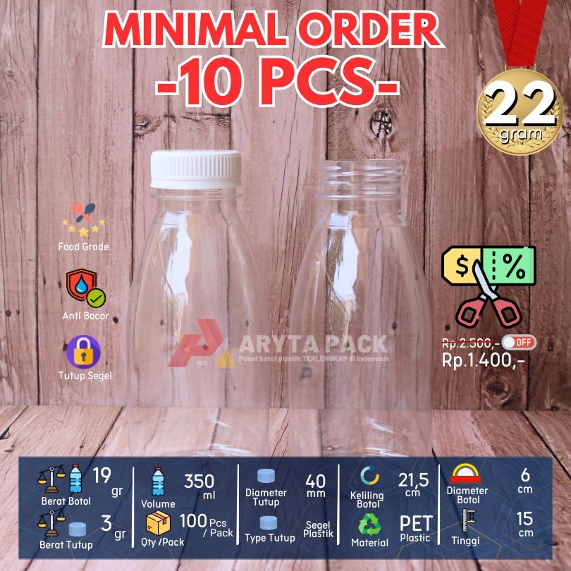 Jual Botol plastik PET 350ml kale cantik minuman mineral jus susu kopi ...