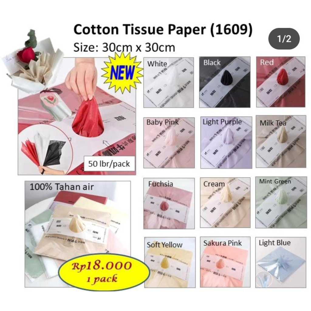 Jual cotton tissue paper - kertas tissue premium anti air - kertas ...