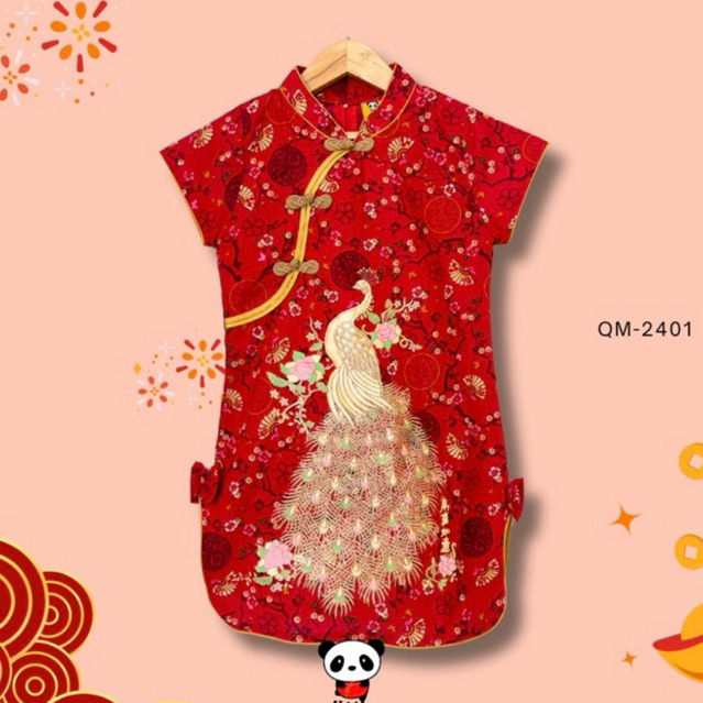Jual Cheongsam Peacock / Dress Cheongsam Anak Murah / Dress Imlek ...