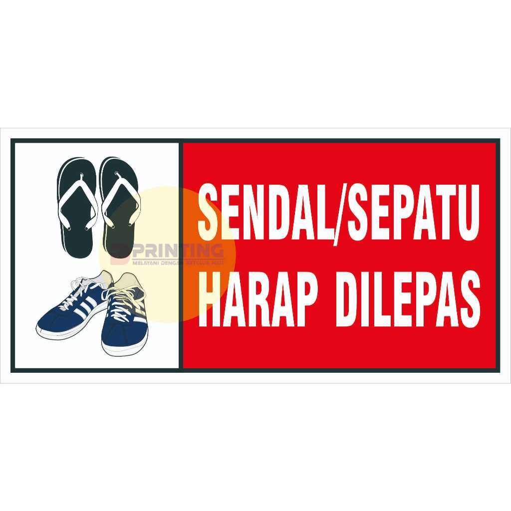 Jual STIKER PRINGATAN SANDAL SEPATU HARAP DILEPAS | Shopee Indonesia