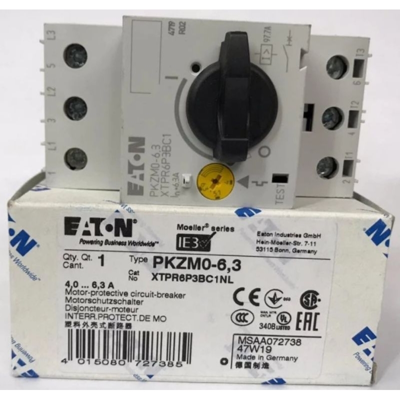Jual EATON Moeller PKZM0-6,3 Motor protection circuit breaker, setting ...