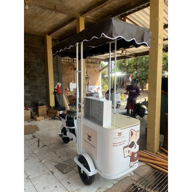 Jual gerobak sepeda listrik | gerobak gowes listrik | gerobak jualan ...