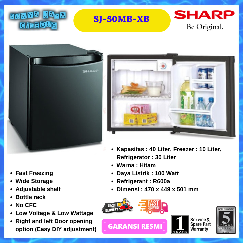 Jual KULKAS SHARP SJ-50MB XB PORTABLE MINI BAR BLACK (INSTANT) | Shopee ...