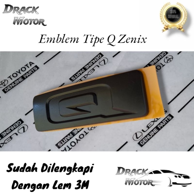 Jual Emblem Tulisan Tipe Q Innova Zenix Hitam Doff Original Toyota ...