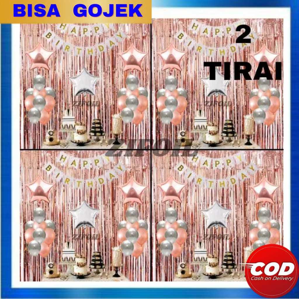 Jual PAKET SET BALON DEKORASI 2 TIRAI SIMPLE BACKDROP ULANG TAHUN ...