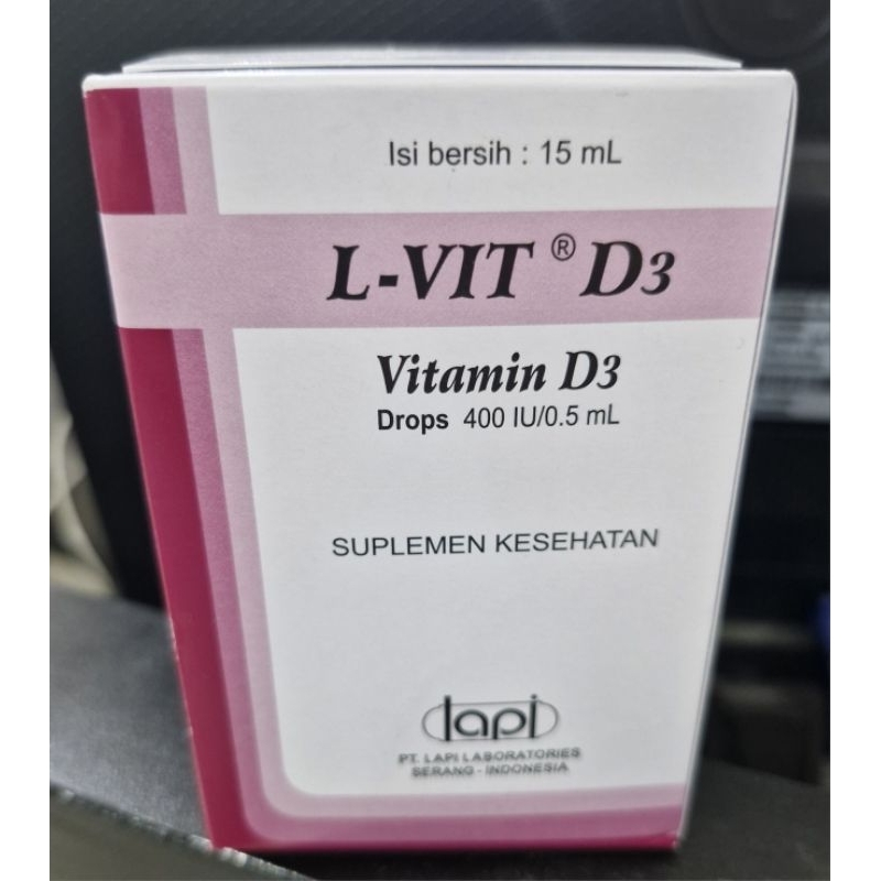 Jual L-VIT D3 Drop 400IU - Suplemen Vitamin D3 400IU untuk bayi dan anak-anak | Shopee Indonesia