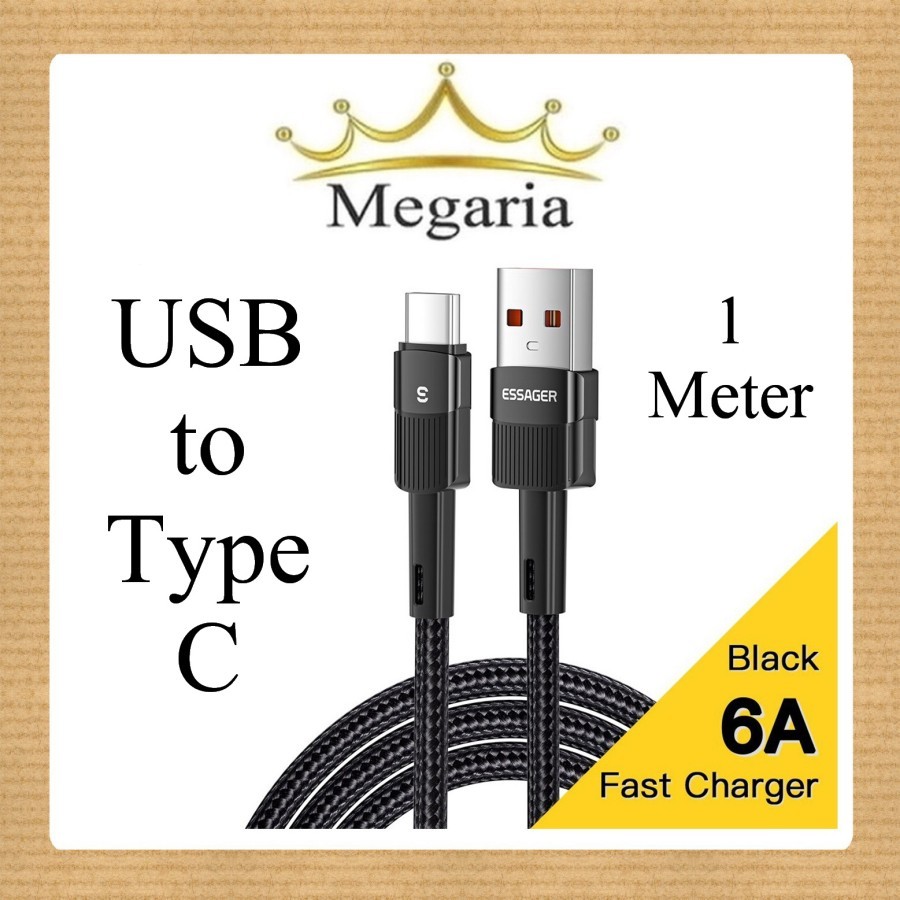 Jual Cable Charge Essager USB to Type C Fast Charging 11V / 6A - 1 meter / Kabel Data ...