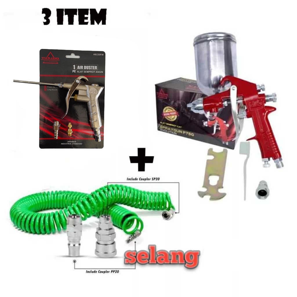 Jual PAKET Spray Gun - Alat Semprot Cat spet Spray Gun F75G Semprotan ...