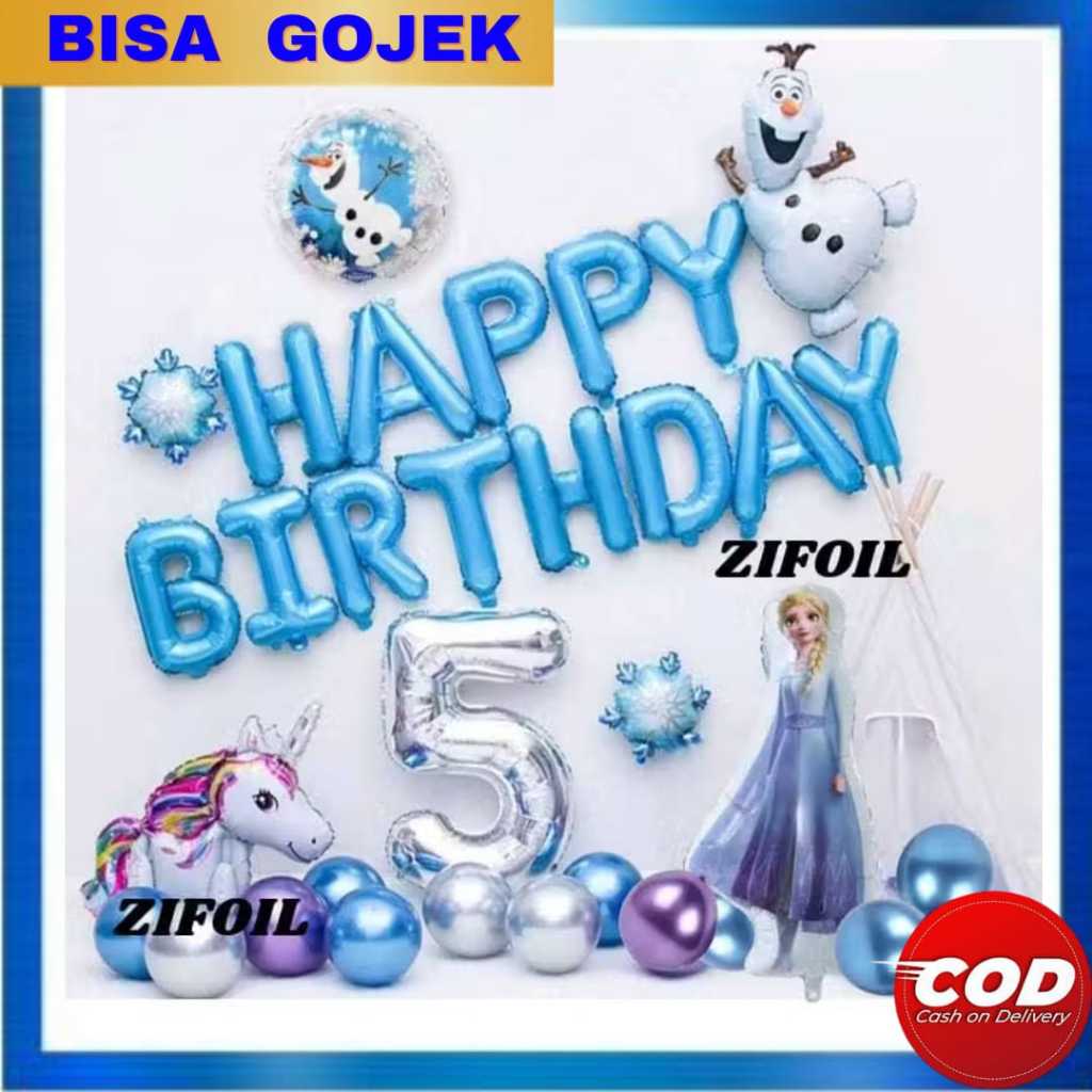 Jual Paket Balon Elsa Dekorasi Ulang Tahun Set Frozen | Shopee Indonesia