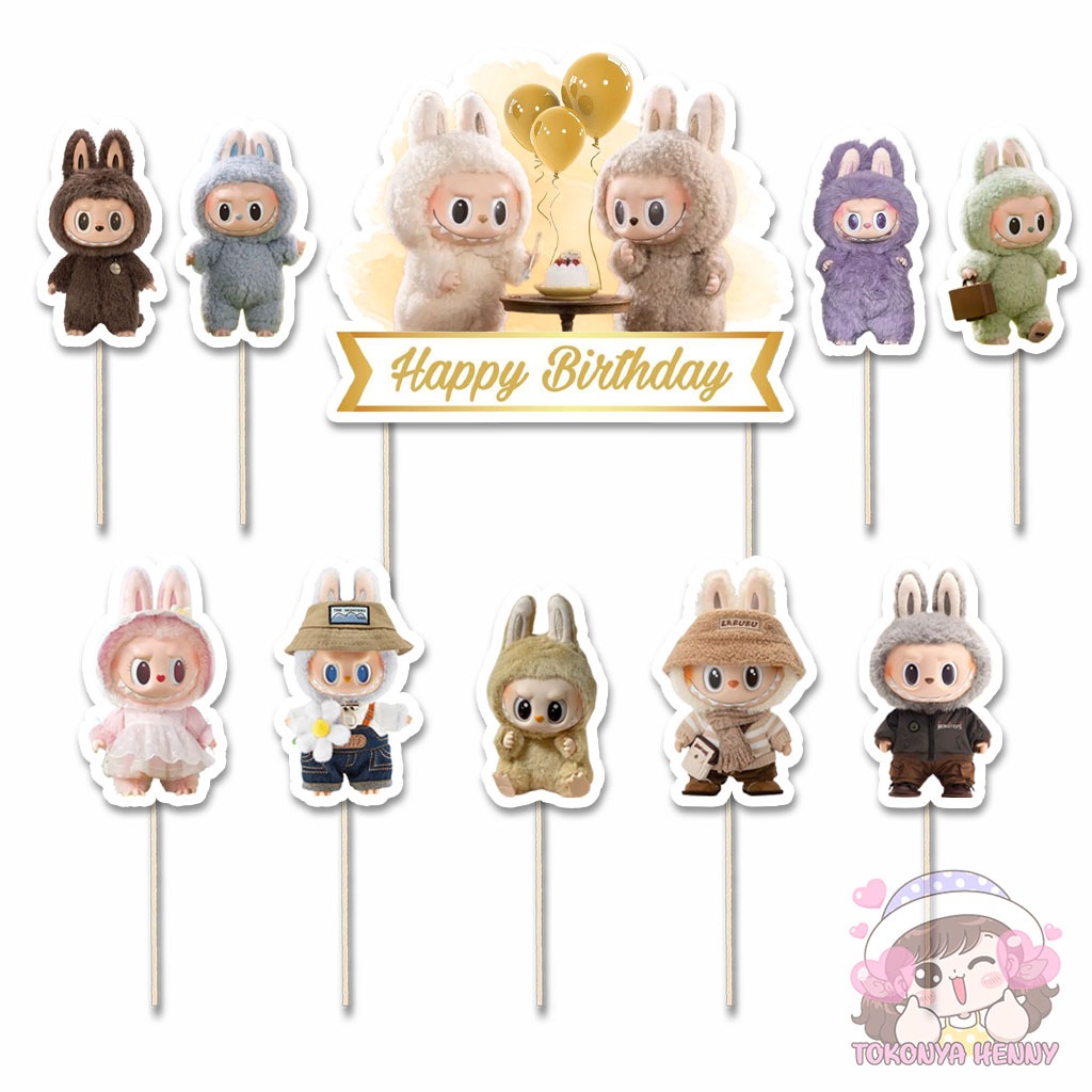 Jual Topper Cake Hiasan Kue Ulang Tahun Anak motif LABUBU MACARON THE ...