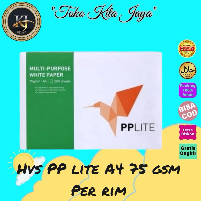 Jual Kertas hvs A4 PP lite 75 gsm ( per rim ) | Shopee Indonesia