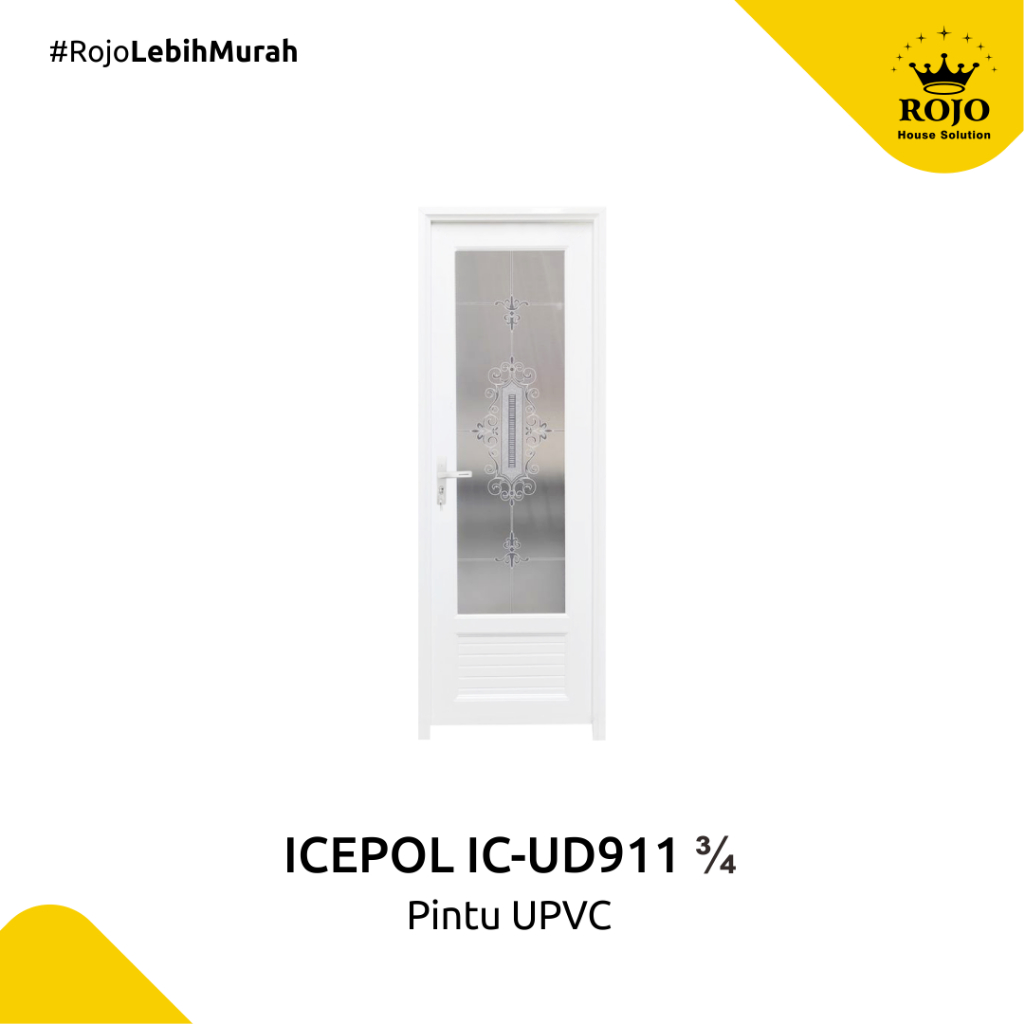 Jual Icepol IC UD911 3/4 White Bukaan Kanan Kaca - Pintu UPVC | Shopee Indonesia