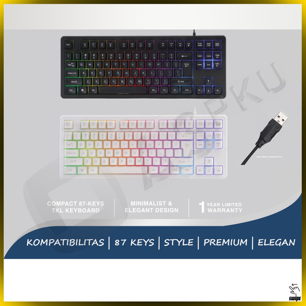 Jual Rexus Keyboard Gaming Fortress K9G TKL Kecil Portable RGB LED Ten ...