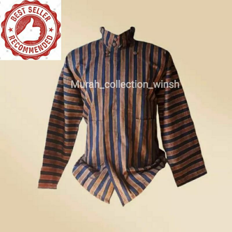 Jual Baju lurik pria / baju adat Jawa / baju lurik dewasa / baju jawa / baju lurik / surjan ...