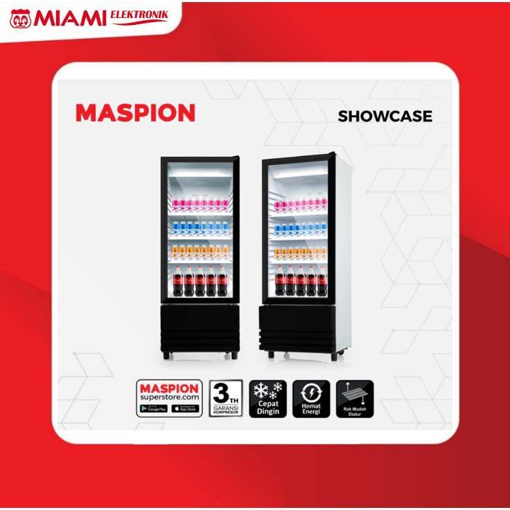 Jual NEW 2024 Maspion USG-180ND-C Lemari Pendingin Showcase 180 Liter ...