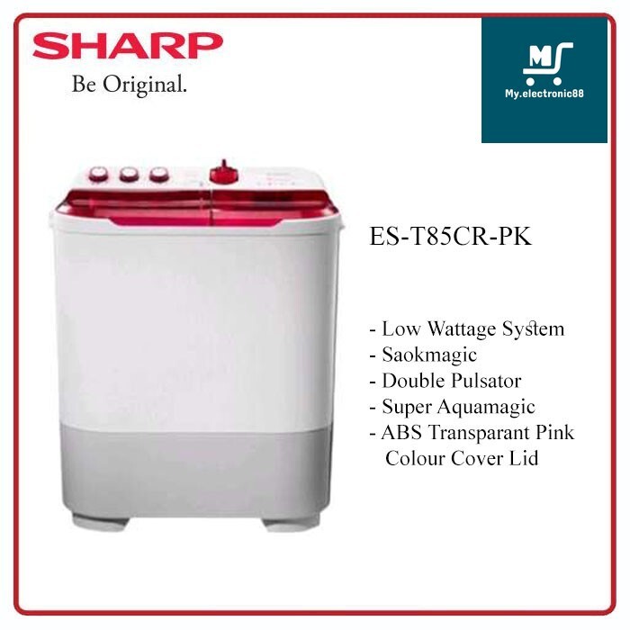 Jual MESIN CUCI SHARP 2 TUB 8KG(ES-T85CR-BK) | Shopee Indonesia