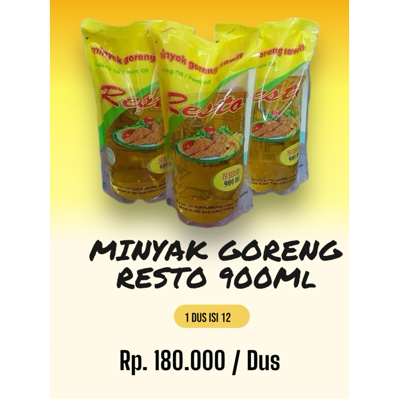 Jual minyak goreng resto 900ml 1 dus isi 12 | Shopee Indonesia