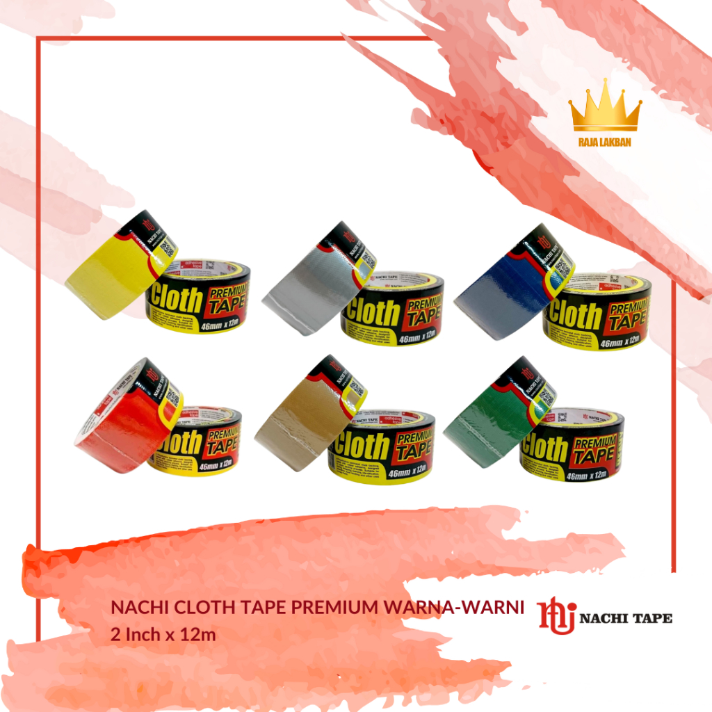 Jual Plakban Lakban Kain Cloth Tape Nachi Premium/ 46mm x 12m/ Warna ...