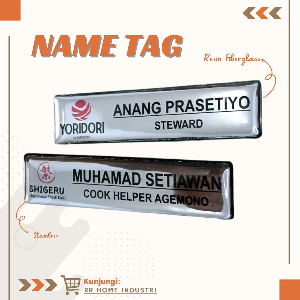Jual NAMETAG / PAPAN NAMA STAINLESS SILVER | Shopee Indonesia