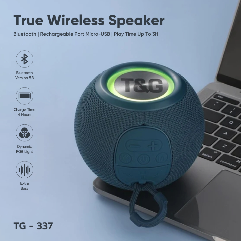 Jual Speaker Bluetooth Wireless Portable TG-337 Stereo Surround Support FM Radio TF USB Aux Mic ...