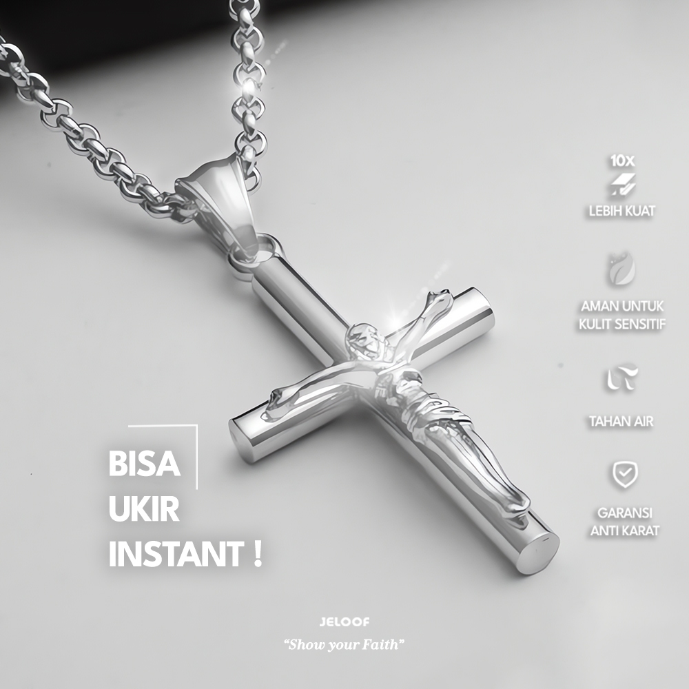 Jual JELOOF Kalung Salib Katolik Hope BISA UKIR ! | Stainless Steel 316 | Titanium | Shopee ...