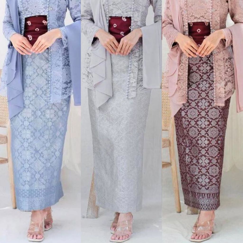 Jual Rok Songket Span/Rok Songket Instan/Rok Songket Span Langsung Pakai/Bahan Songket Premium ...
