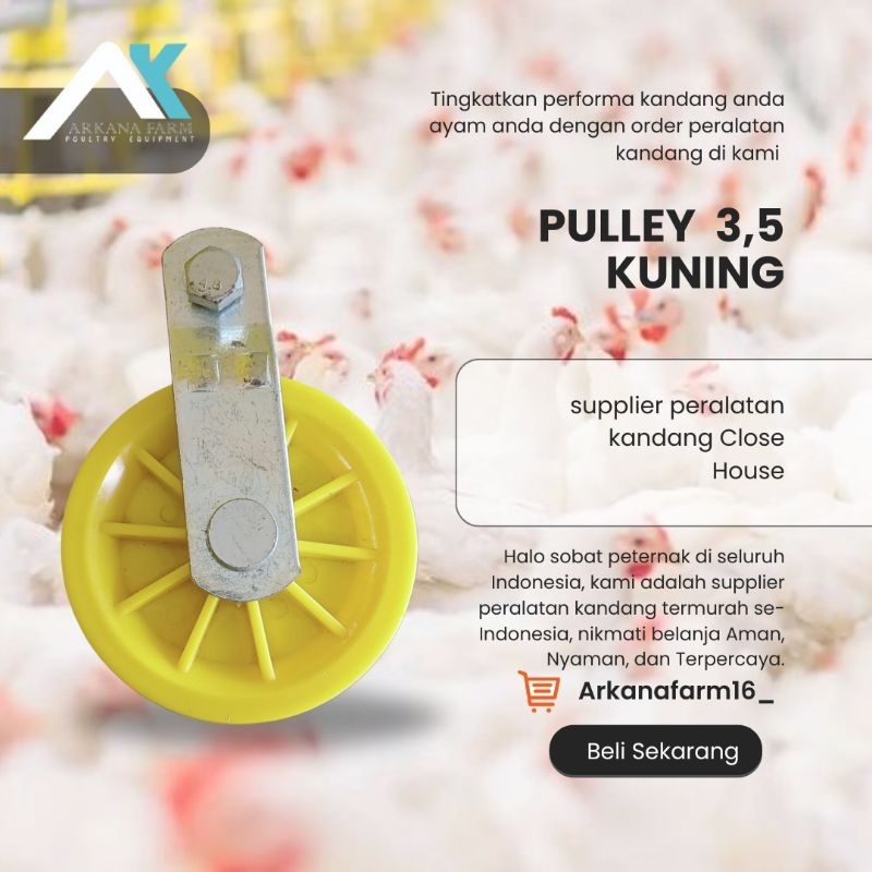 Jual pulley puly puli pully pulli 3,5 kuning nylon penggerak otomatis ...
