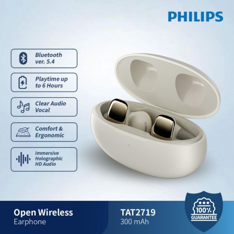 Jual PHILIPS TAT2719 Clip TWS Clip On Open Ear True Wireless Earbuds ...